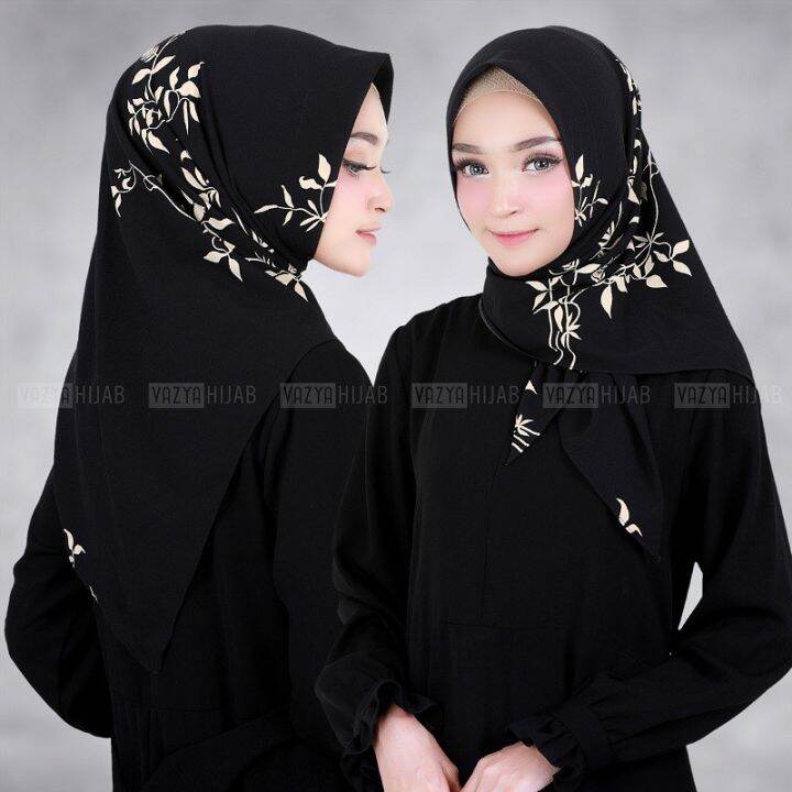 jilbab segitiga motif bunga jilbab versi gelap jilbab gelap motif bunga ...