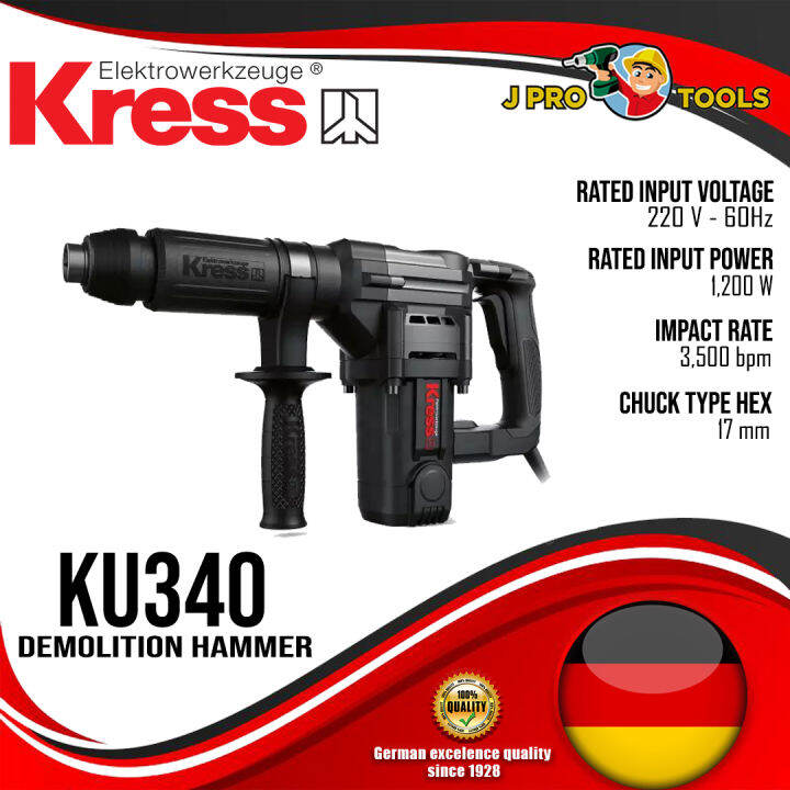 KRESS 5Kg Demolition Hammer / Jackhammer / Chipping Gun - 17mm Hex ...