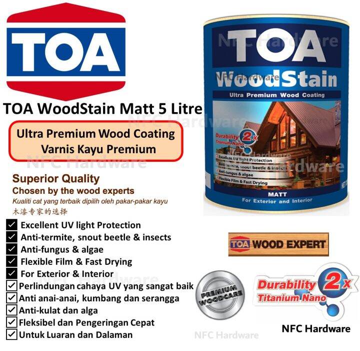 TOA WoodStain Matt 5 Litre | Lazada