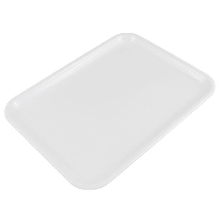 4X 10 Inch Long Rectangle Shape Serving Tray Made of Plastic White ...