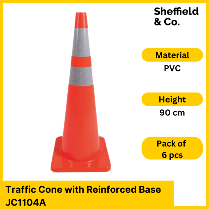Sheffield PVC Traffic Cone, 90cm (JC1104A) | (6 pcs) | Lazada PH