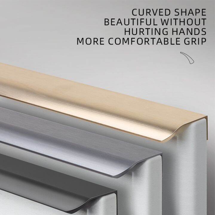 Aluminum alloy invisible arc handle cabinet drawer door long handle ...