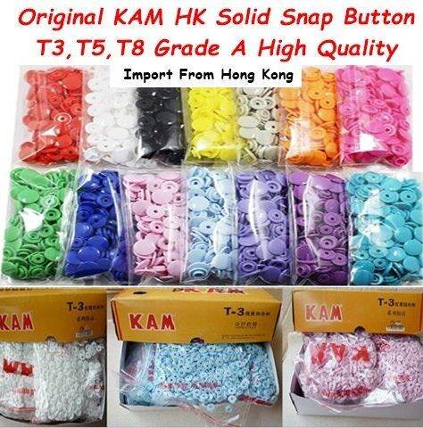 KAM Original Plastic Snap Button Solid type (T3,T5,T8) Grade A 20set/80pieces High Quality Solid ...