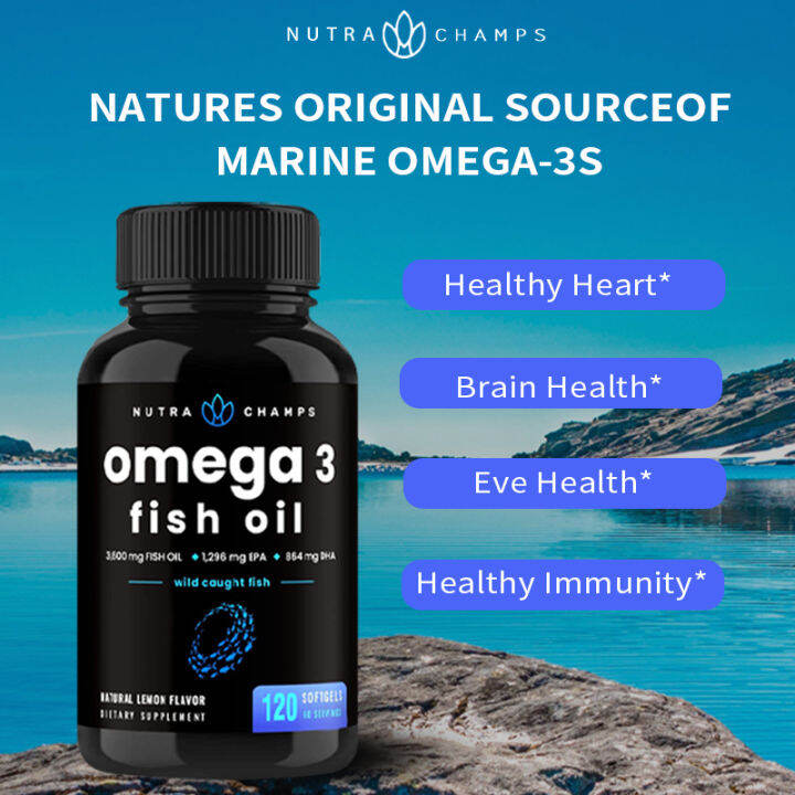 Omega 3 Fish Oil Supplement 3600 mg na may EPA at DHA | High Potency ...