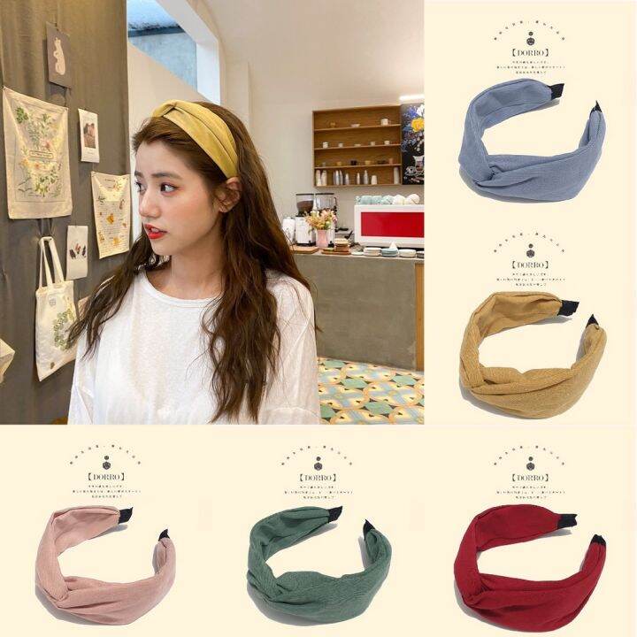 Bando Lebar 7cm Warna Doff Bahan Drill Bandana Simpul Korea Bando ...