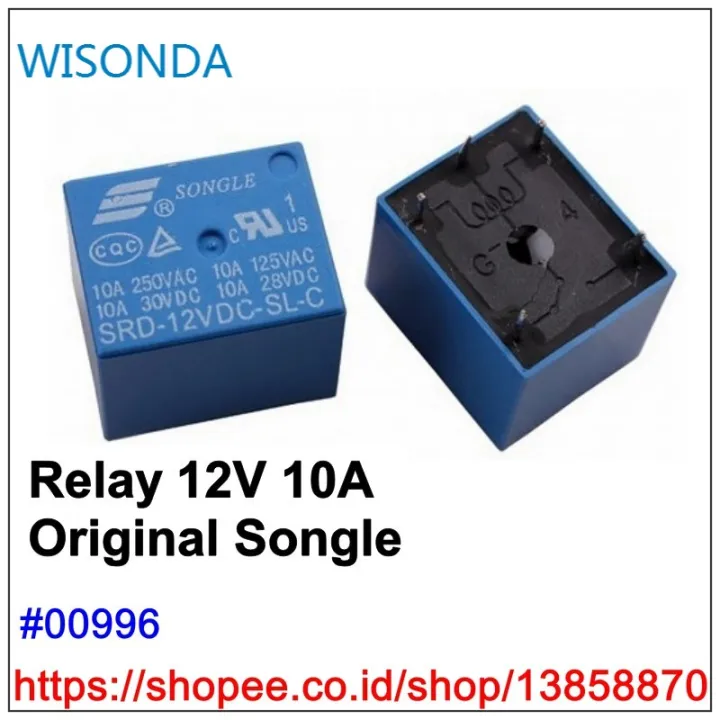 WISONDA Relay 12V 10A Songle SRD-05VDC-SL-C 5pin DC Coil 5 Pin Original | Lazada PH