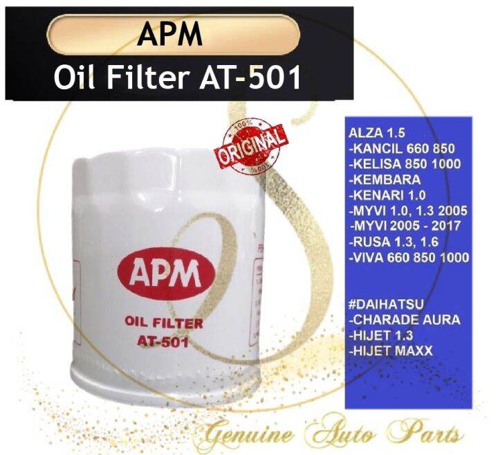(100% Original) APM Oil Filter - Myvi Alza Viva Kenari kelisa Kancil ...