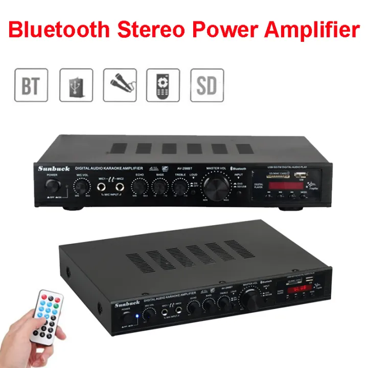 2000W 5CH 220V Bluetooth Stereo AV Power Surround Amplifier For Karaoke ...
