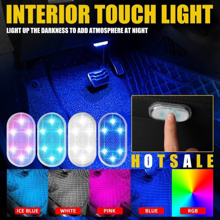 USB 6 LED tempel serbaguna lemari rumah kabin mobil/Car Interior Touch ...