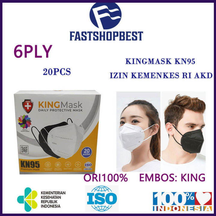Masker KINGMASK KN95 6ply NEW KEKENKES AKD/ISO 1box isi 20pcs | Lazada ...