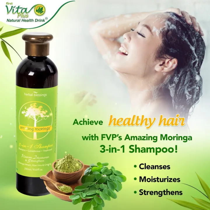 Hair Grower Amazing Moringa 3 n 1 Shampoo 250ml By Vita Plus | Lazada PH