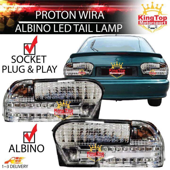 VLAND PROTON WIRA 1992 LED TAIL LAMP LIGHT LAMPU BELAKANG (ALBINO WHITE ...