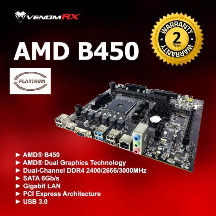 VenomRX B450 Motherboard AMD Chipset AM4 | Lazada Indonesia
