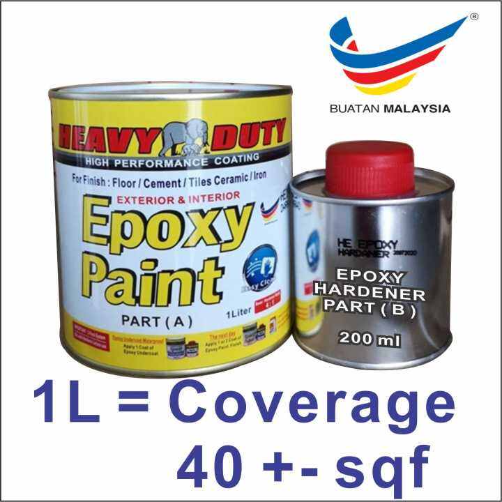 1 Liter EPOXY ( HEAVY DUTY ) Two Pack Epoxy Floor Paint CAT LANTAI ...