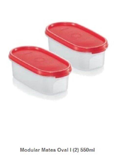 ready stock - tupperware modular mate oval 550ml ( 2pcs ) | Lazada ...