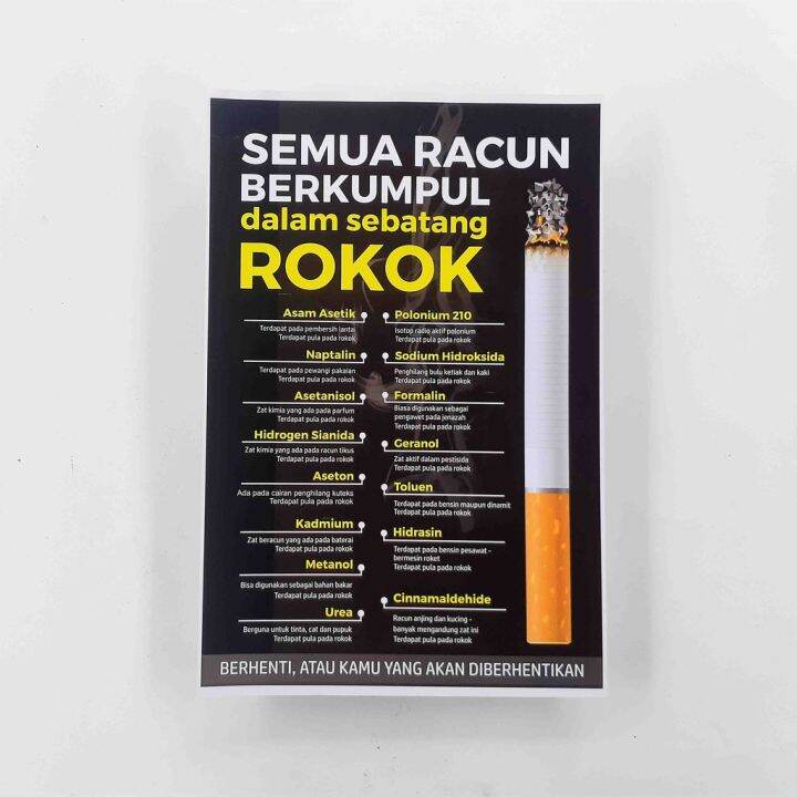 Poster Semua Racun dalam Rokok, Poster Bahaya Rokok,Poster Dampak Rokok ...