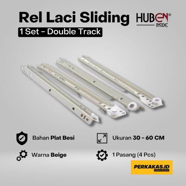 Rel Laci Double Track Sliding Huben 1Set | Lazada Indonesia