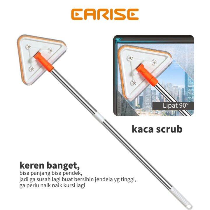 EARISE Alat Pel Lantai Triangle Wall Window Lazy Mop Car Wiper Vacuum ...