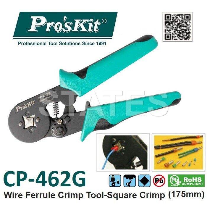 Pro'sKit CP-462G Wire Ferrule Crimp Tool-Square Crimp | Lazada