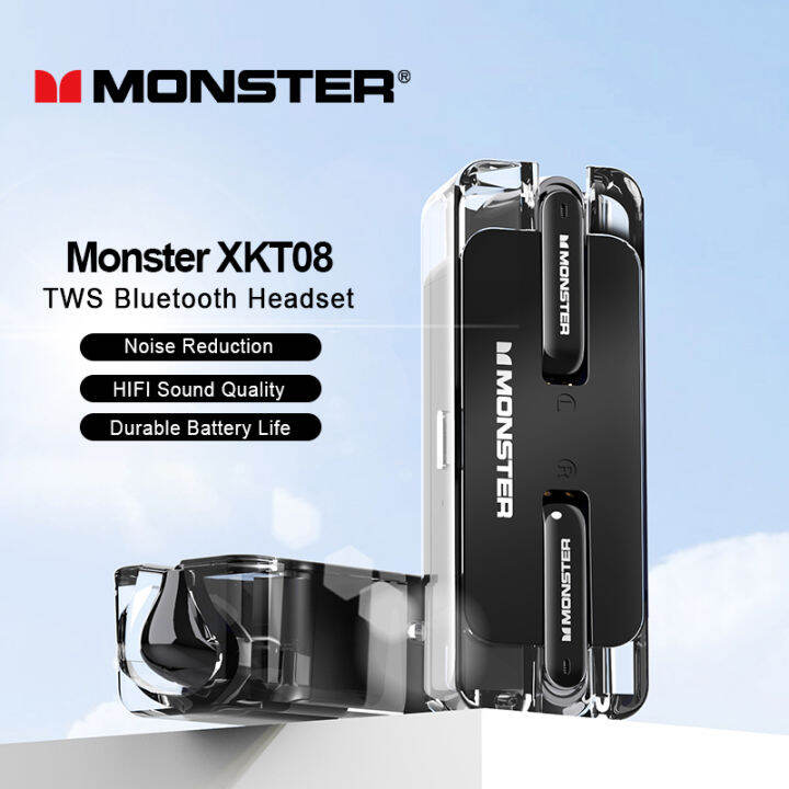 Original Monster XKT08 BT5.3 Wireless Headphones Bluetooth Earphones ...