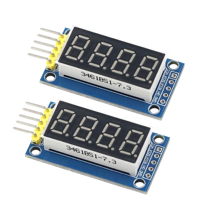 2Pcs 4 Digit Digital Tube Display Module LED Brightness Adjustable with ...
