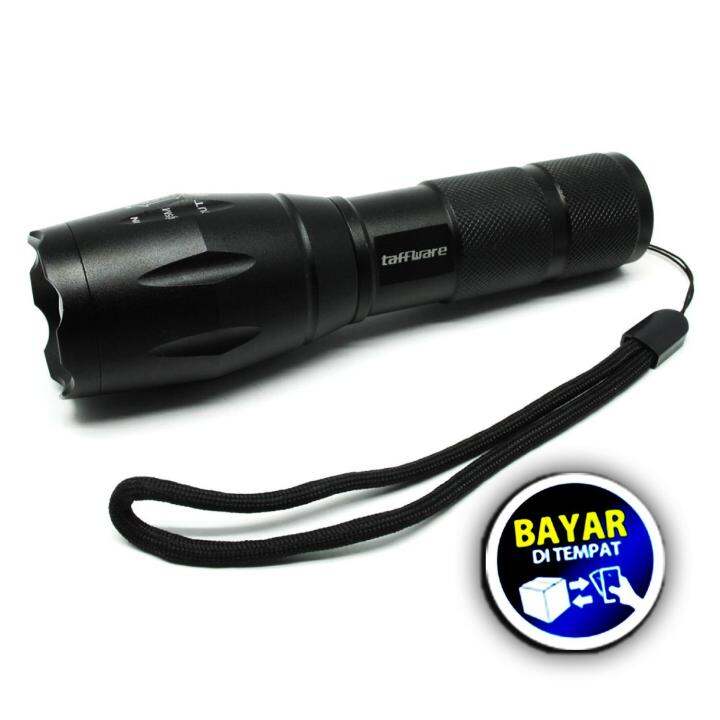 Senter LED Super Terang E17 Cree XM-L T6 2000 Lumens Flashlight Switch Bisa Zoom Jarak 500 Meter ...
