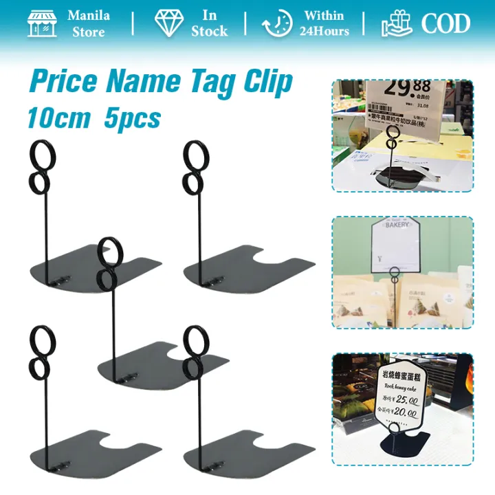 5PCS Metal Price Tag Sign Clip Cake Bread Price Label Holder Picture ...