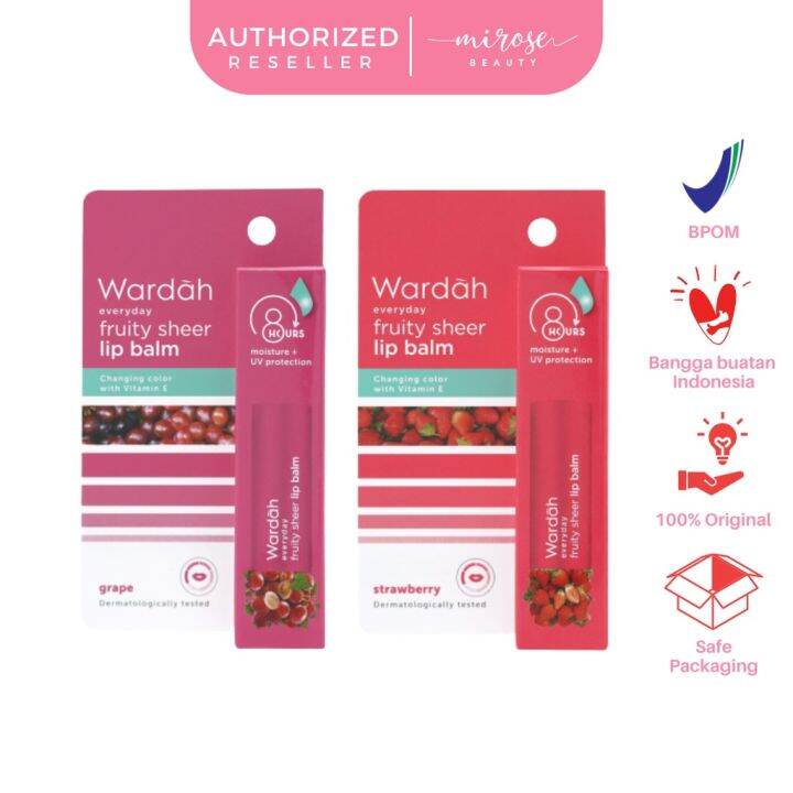 Wardah Everyday Fruity Sheer Lip Balm - Strawberry / Grape | Lazada ...