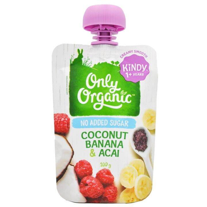 Only Organic Baby Food Kindy 1+ years - Coconut Banana & Acai (100g ...
