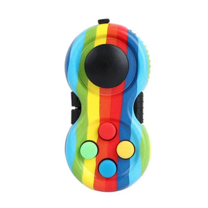 HJDJ Classic Rainbow Finger Toy Anti Stress Games ADHD Fidget Pad ...