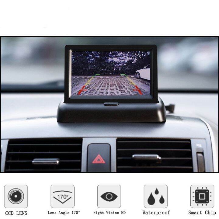 Monitor Parkir Mobil Monitor Lipat Foldable Rear View TFT LCD 4.3 Inch ...