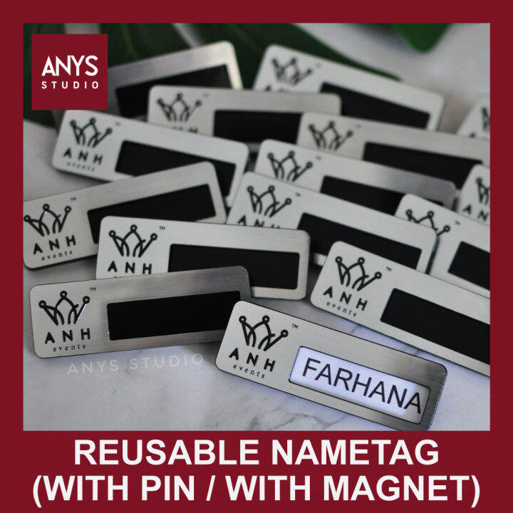 [Custom Made] Reusable Nametag With Magnet or Pin | Lazada