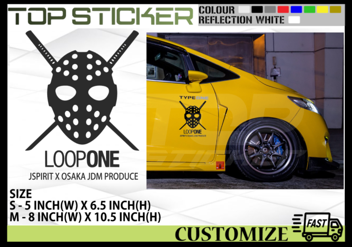 LOOP ONE KANJO MASK JSPIRIT X OSAKA JDM PRODUCE CAR STICKER KERETA MYVI ...
