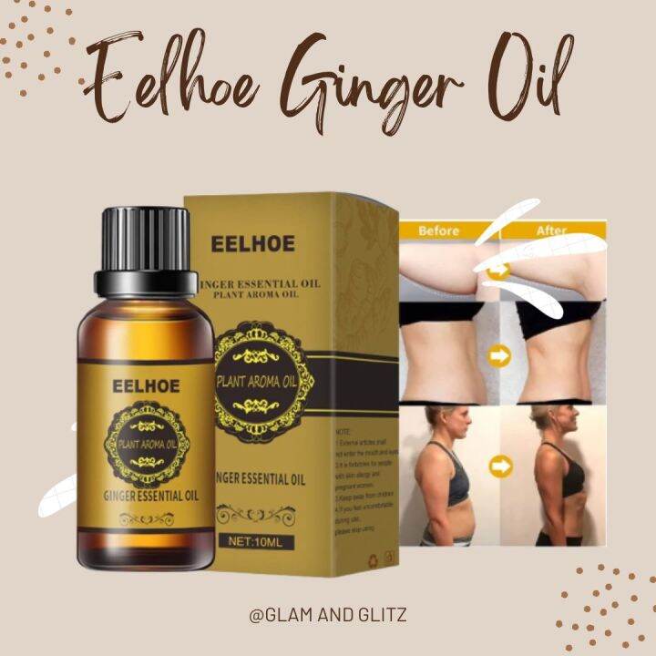 Eelhoe KING OF GINGER NATURAL MASSAGE ESSENTIAL OIL Lymphatic Drainage Therapy Promote ...