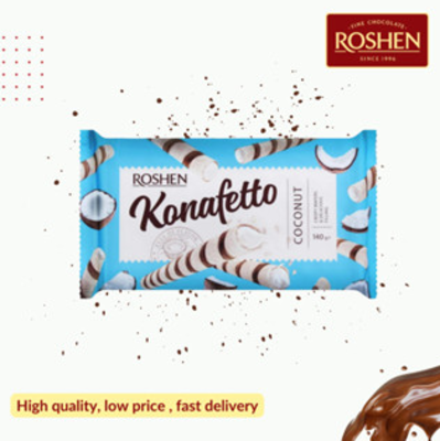 Roshen Konafetto Wafer rolls with coconut flavoured cream 140g | Lazada