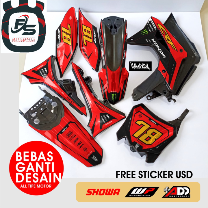 DECAL HONDA CRF 150 L SUPER GLOSSY DECAL CRF 150 L FULL BODY - DECAL ...