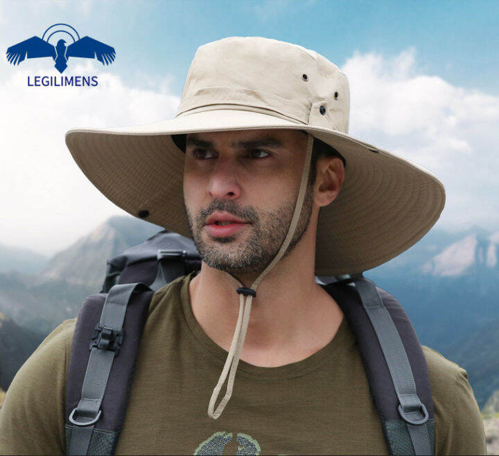 LEGILIMENS หมวกกันแดดปีกกว้างสำหรับผู้ชาย,หมวกชาวประมงกันแดดสไตล์ยุโรป ...