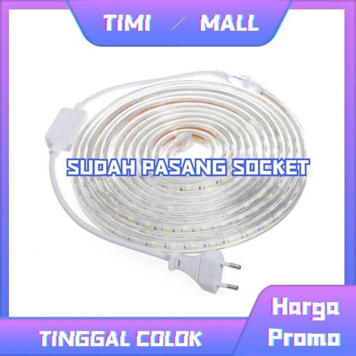 Promo - ️TIMIMALL️ Paket Lampu LED Strip 220V Lengkap Tinggal Colok ...