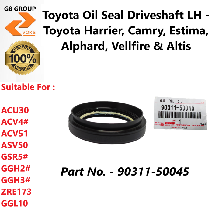 Toyota Oil Seal Driveshaft LH - Toyota Harrier, Camry, Estima, Alphard ...