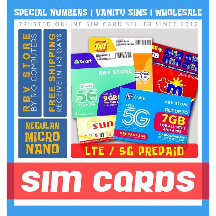 SMART TNT Classic Series Special Numbers Vanity Sim Cards (Set D ...