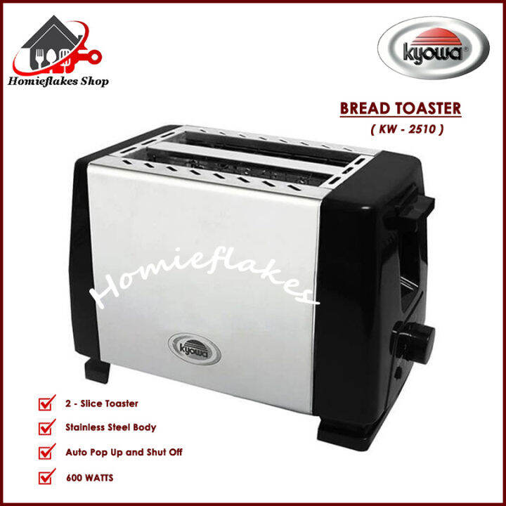 KyowaKW-2510 Bread Toaster 2 Slice Toaster, Auto Pop Up and Shut Off ...