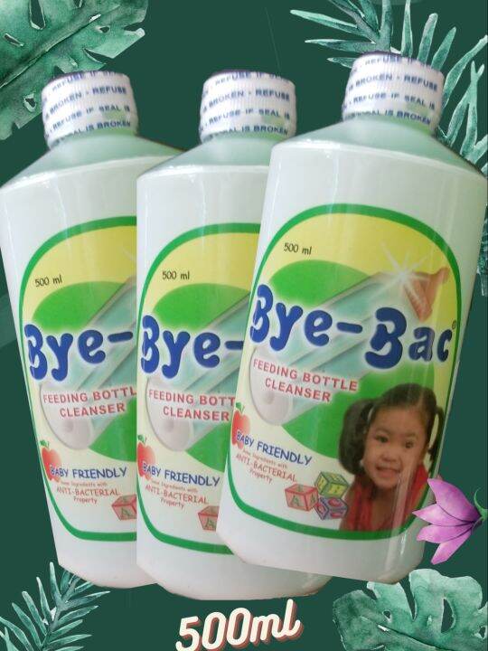 Feeding Bottle / Nipple/ Utensils Liquid Cleanser (Baby Friendly) BYE-BAC 500 ml | Lazada PH