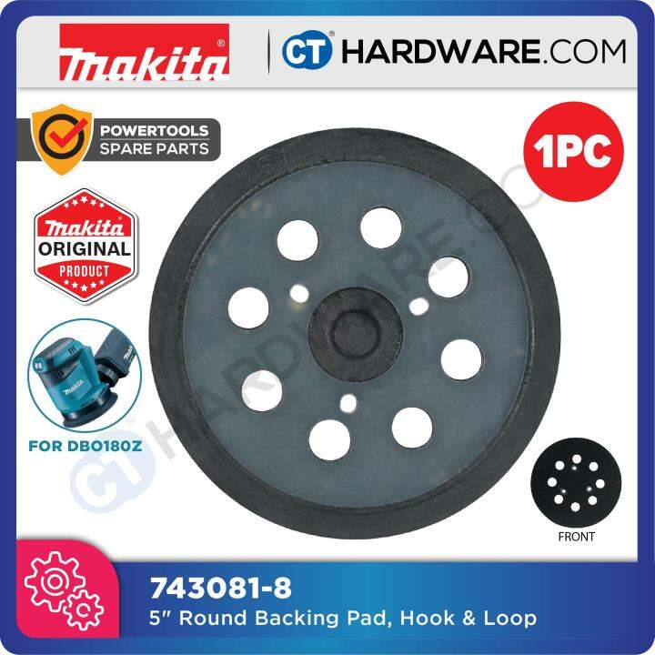MAKITA 743081-8 ORIGINAL (PAD 123) 5" ROUND RUBBER PAD, HOOK&LOOP FOR DBO180Z | BO5030 | BO5041 ...