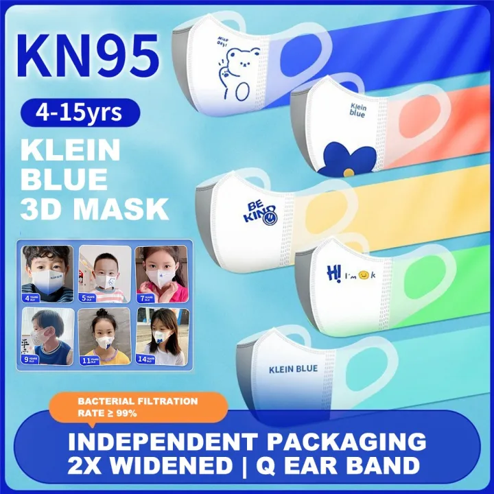 Hourser kids mask 50pcs cartoon Klein Blue mask 3 Layer Prevention 3D children face mask ...