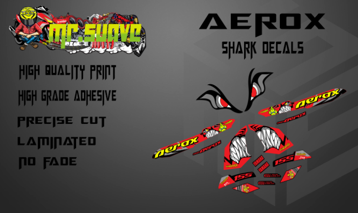 Aerox V1 Shark Decals (Red) | Lazada PH