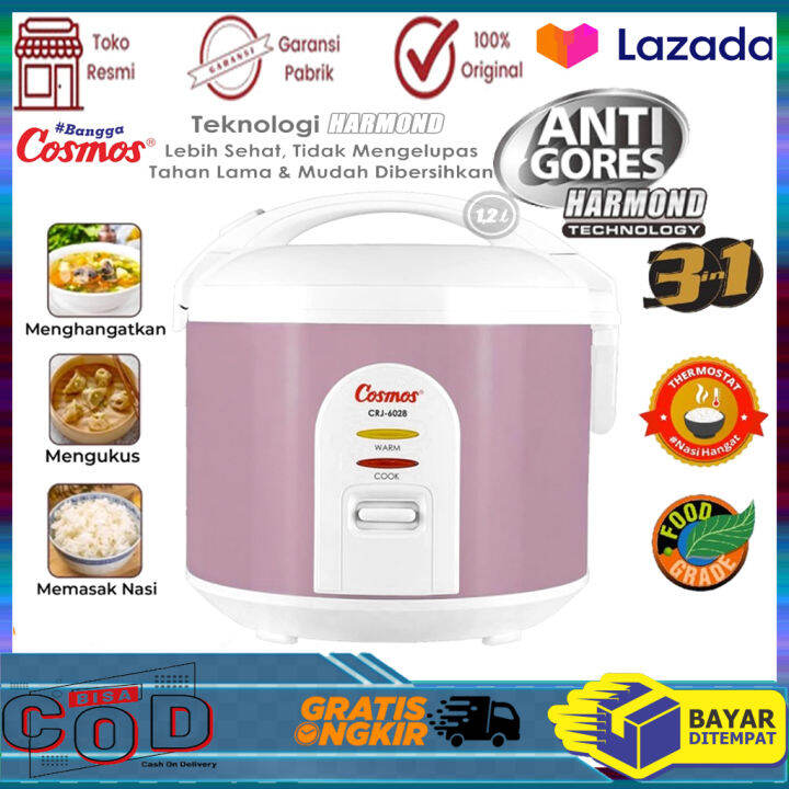 COSMOS RICE COOKER MAGIC COM CRJ6028 / CRJ-6028 KAPASITAS 1,2 LITER ...