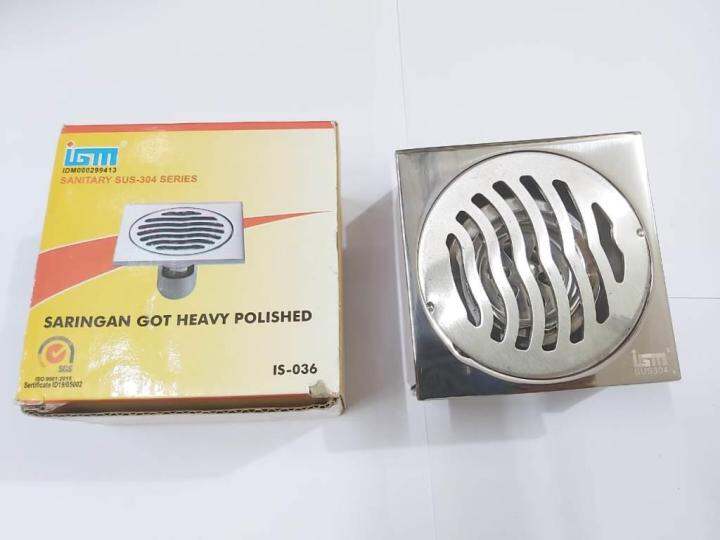 SARINGAN GOT ANTI KECOA IGM IS-036 STAINLESS 4 Inch FLOOR DRAIN ANTI ...