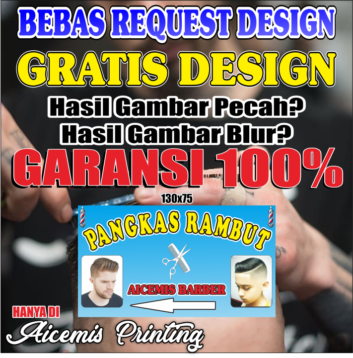cetak spanduk PANGKAS RAMBUT / spanduk konter / banner dagang / banner ...