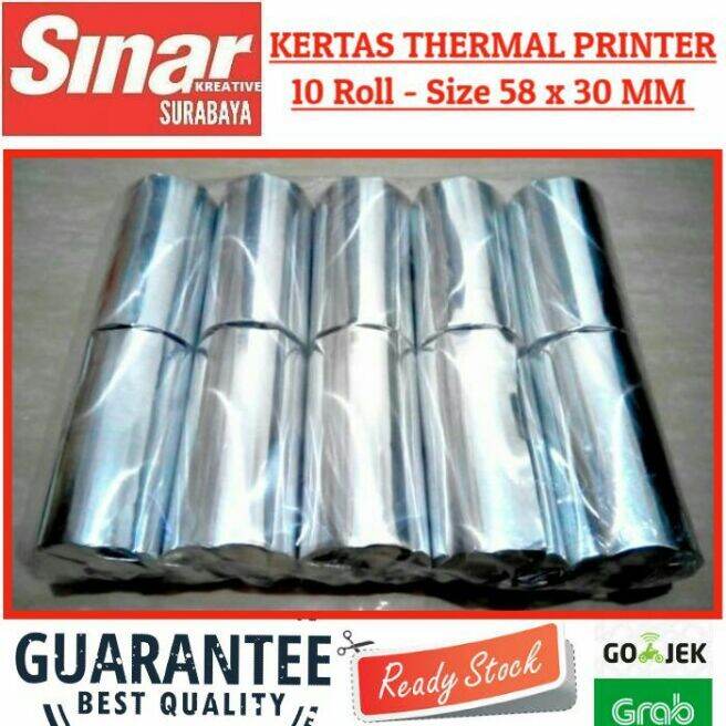 KERTAS THERMAL PRINTER PAKET 10 ROLL 58 x30 MM - Kertas Printer Kasir ...