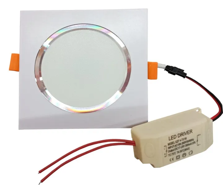 (Pack of 3) COT LED SMD Square Downlight w/ External Driver 5watts ...